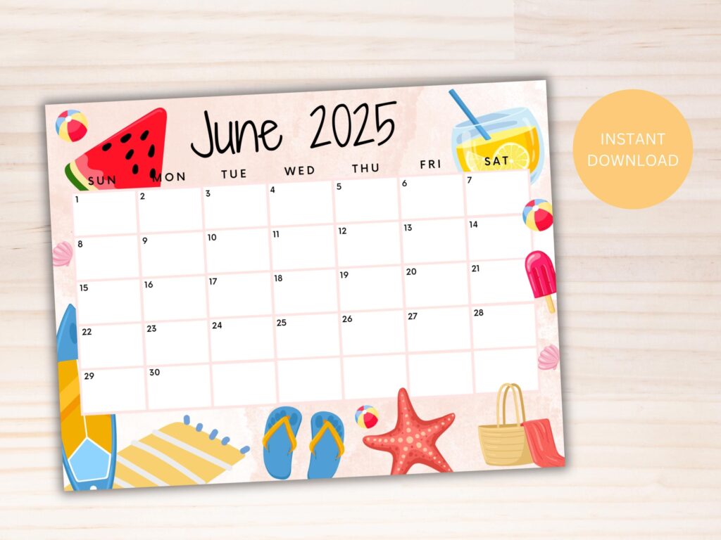 Editable Calendar June 2025 - Free Printable Calendar