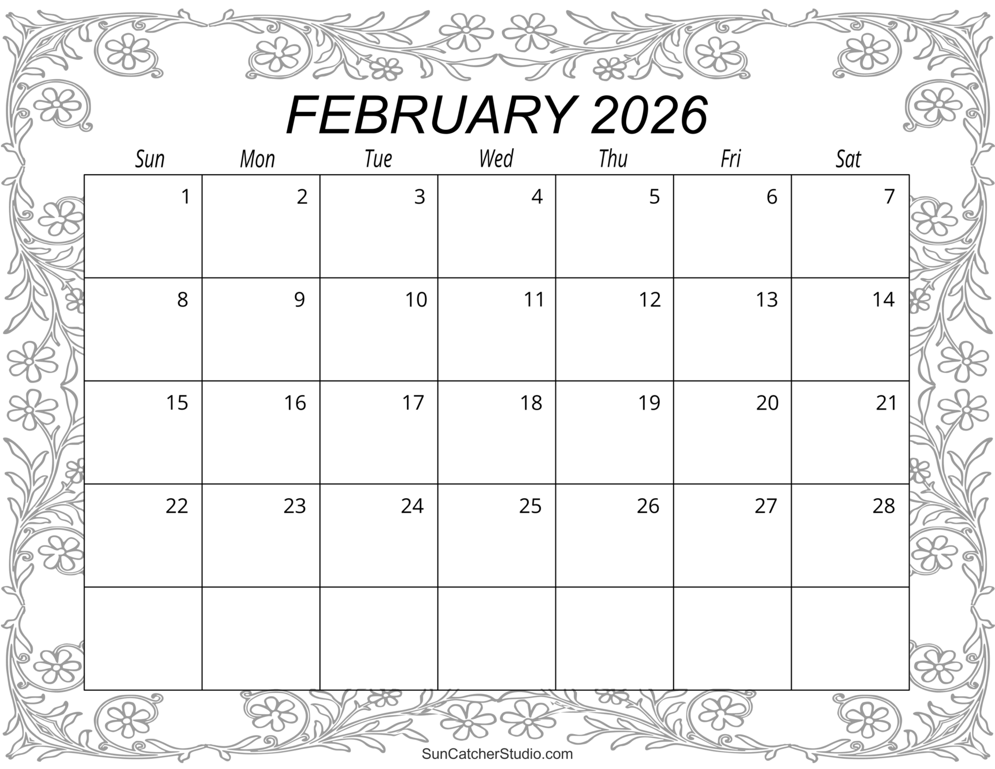 Editable February 2026 Calendar Word - Free Printable Calendar