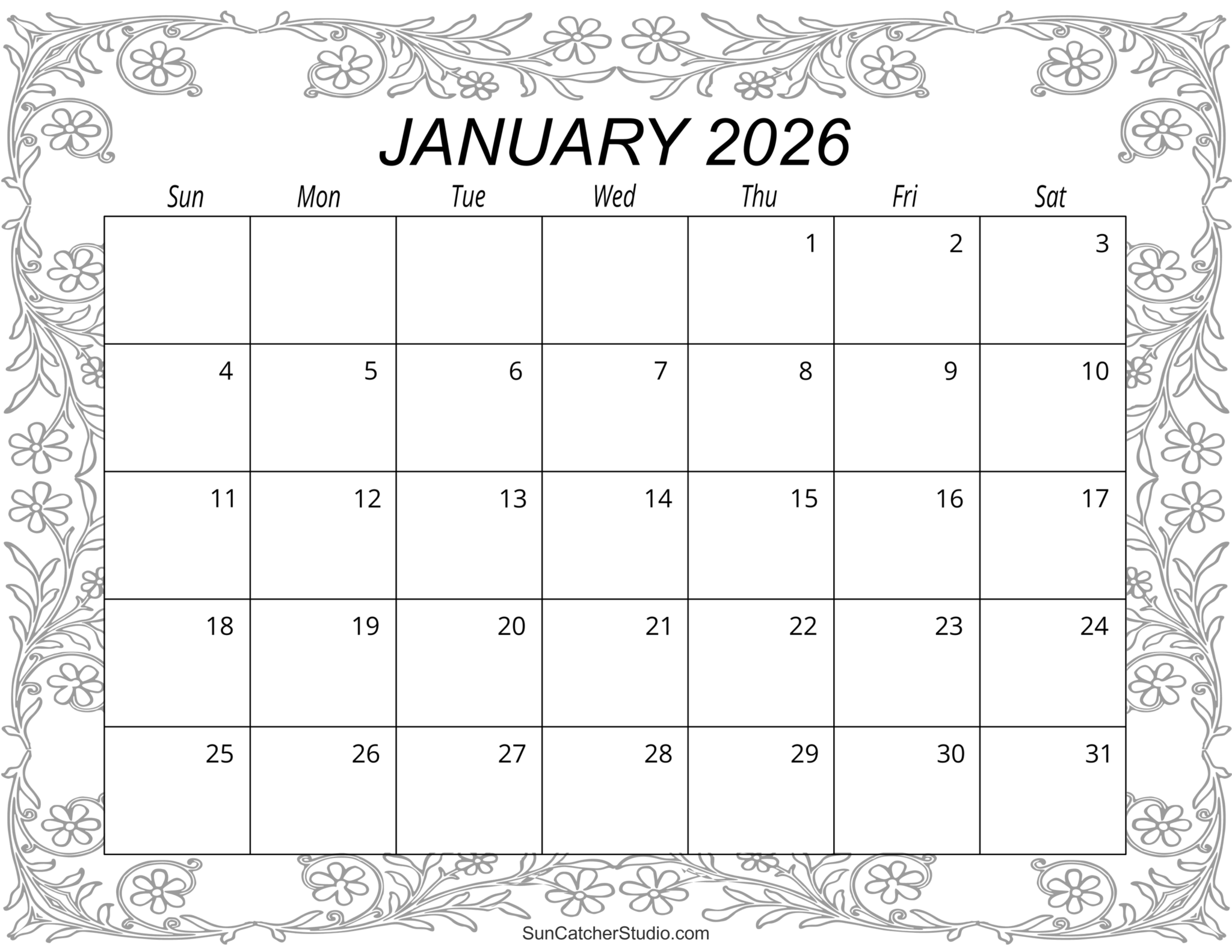 January 2026 Calendar Printable Cute - Free Printable Calendar